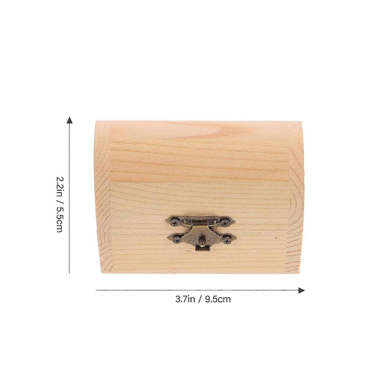 2Pcs Solid Wooden Arc Design Storage Boxes Gift Boxes Treasure Boxes ...