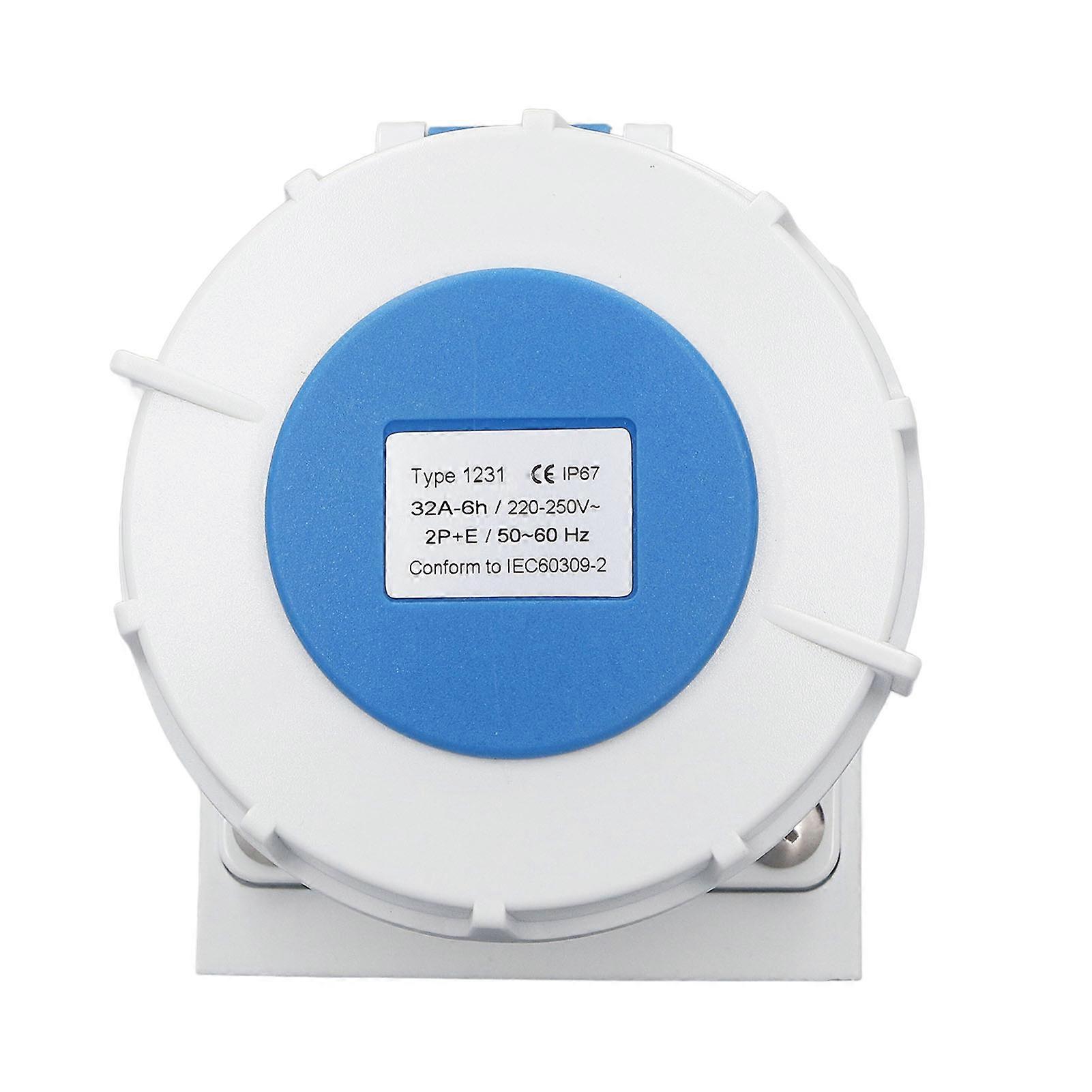 Industrial Connector Socket 32A 2P+E Surface Mounted IP67 Waterproof ...