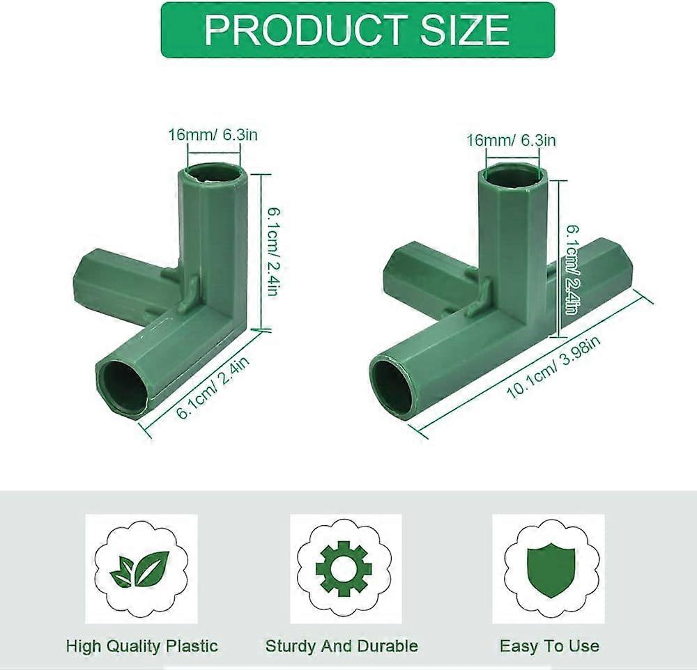 8Pcs 3 Way Greenhouse Frame Connector & 4Pcs 4 Way PVC Fitting Build ...