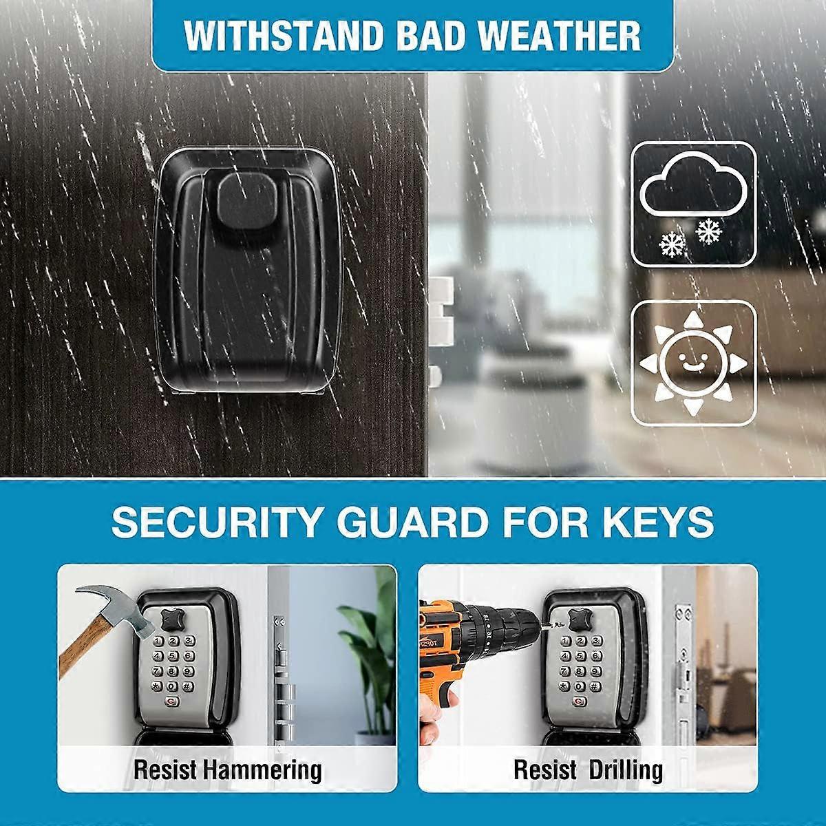 2025 New Wall Mounted Waterproof Key Safe Outdoor Key Box Key Safe Box ...
