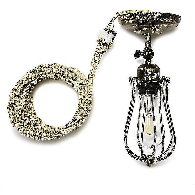 2024 10m Electrical Wire Rope, 2 Cores Linen Vintage Rope Lighting Wire ...