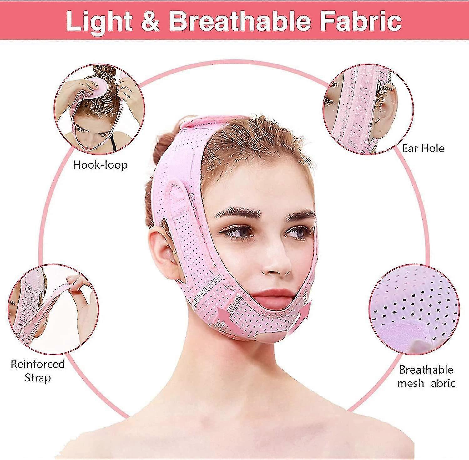 Breathable V Face Cheek Lift Up Band Reduce Double Chin V-Line Shaping Bandage Anti Wrinkle Face ...