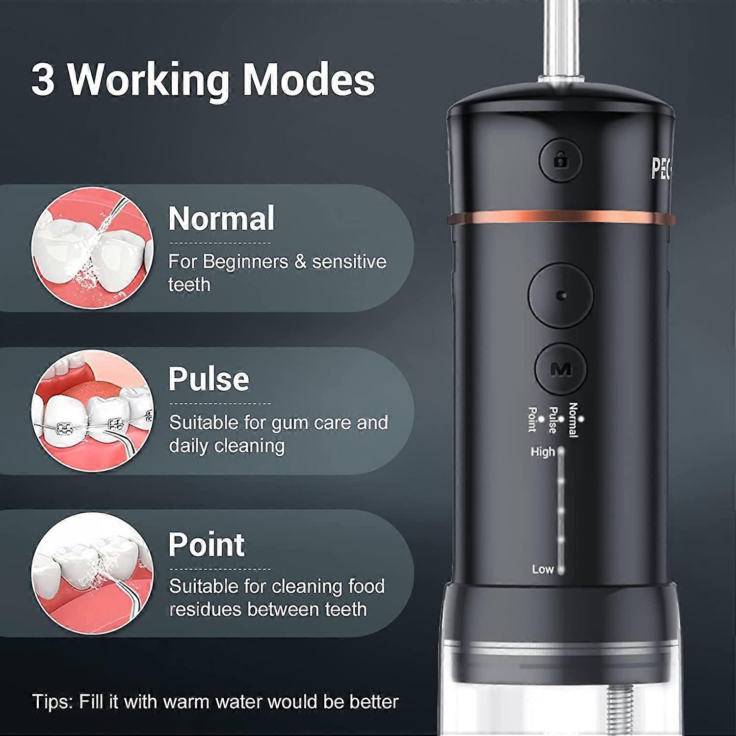 Water Flosser for Teeth Cordless PECHAM Mini Portable Electric Dental ...