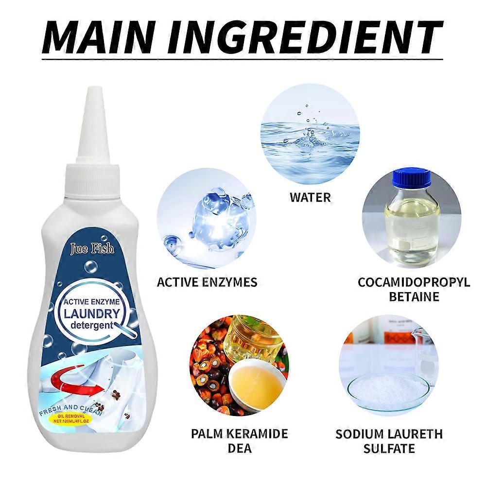 New Active Enzyme Laundry Stain Remover Garment Stubborn Stain Cleaner ...