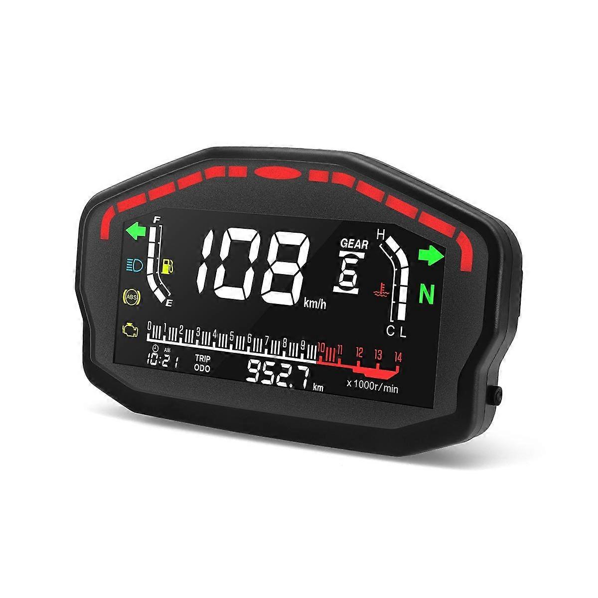 Motorcycle Digital Dash Digital Panel Universal LED LCD Speedometer ...