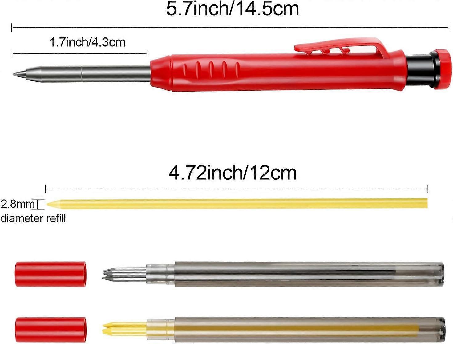 XHX Stark och utdragbar Site Pencil, Snickarens penna med 6 Refills och ...