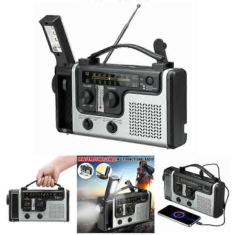 Solar emergency Radio Hand Crank Am/fm Sos Emergency Cell Phone Charger ...