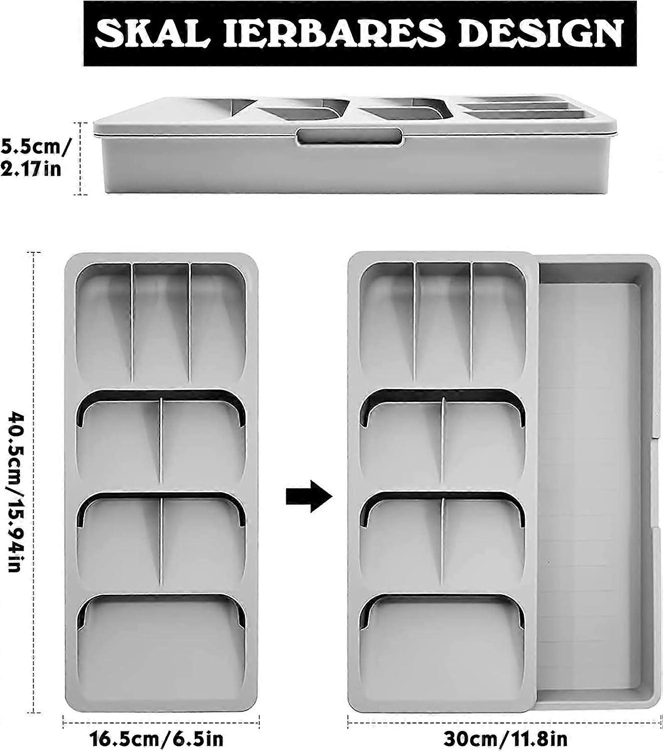 Cutlery Organizer, Cutlery Rack, 9 Compartment Drawer Organizer ...