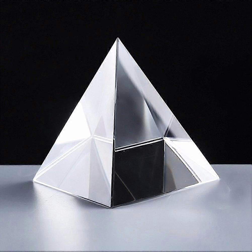 5/6/7/8cm Clear Glass Faux Crystal Pyramid Prism Crafts Home Office ...