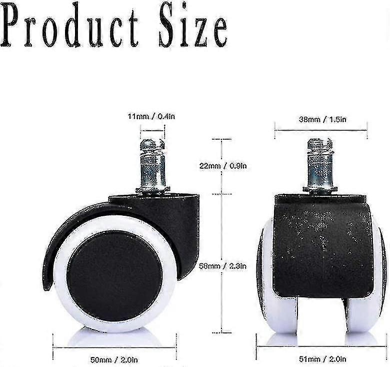 5 Pieces Casters, Silent Universal Office Chair Casters, Chair Casters ...