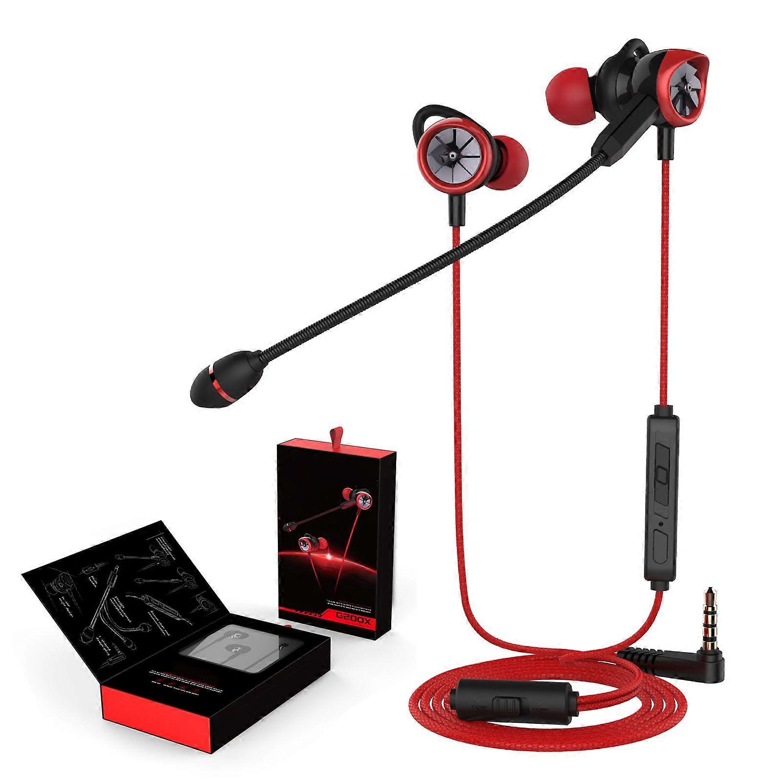 Gaming Earphone Dual Microphone Volume Control Clear Sound Wired Gaming ...