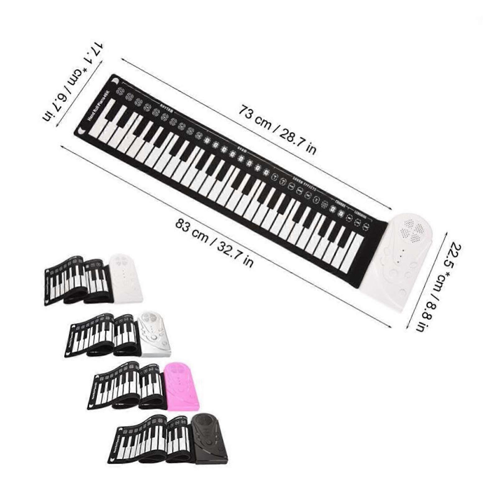 Portable 49-Key Roll-Up Piano, Battery Powered (3 AA Batteries Needed ...