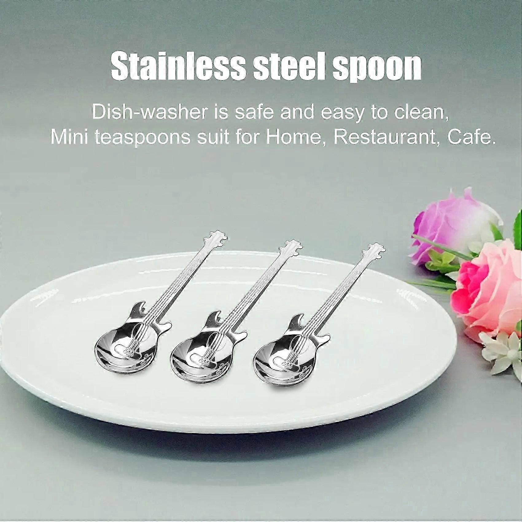 Guitar Coffee Spoons 6-Pack Cute Spoons Stainless Steel Teaspoons ...