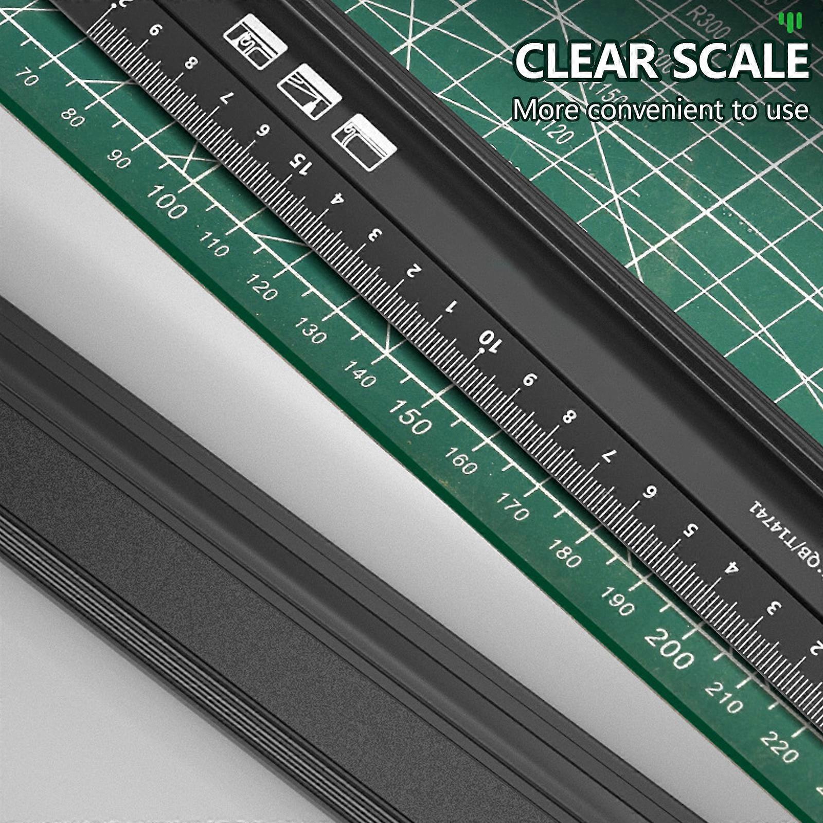 Professional Aluminum Ruler with Angles Measurement Protective Straight ...