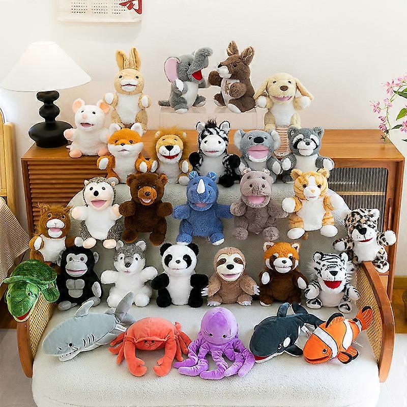 Hand Puppets Bear Puppet,25cm Animal Hand Puppets for Kids with Movable ...