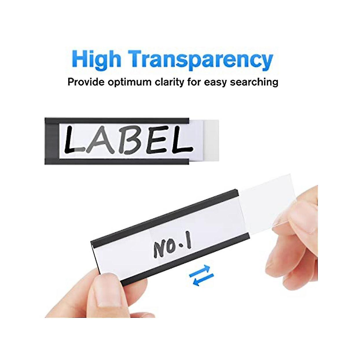 30 Pack C Channel Magnetic Label Holders 1 X 3 In with Magnets Magnetic ...