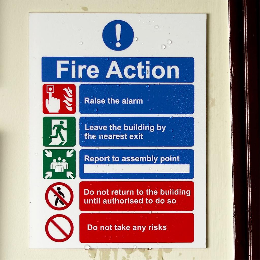 Clear Acrylic Fire Action Notice Sign Fire Extinguishers Sign for ...