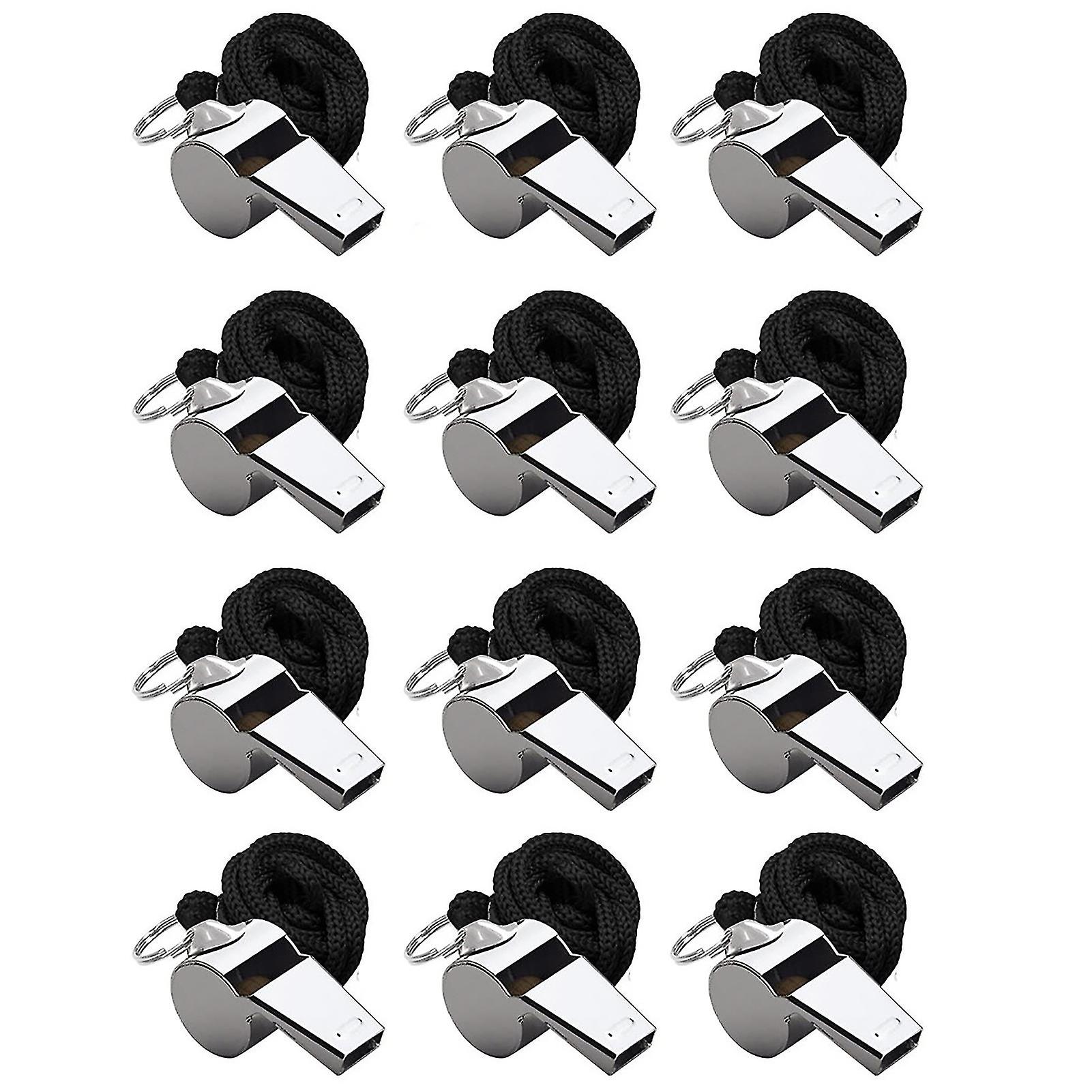 12Pcs Colored Sports Whistles with Lanyard Loud Crisp Sound High ...