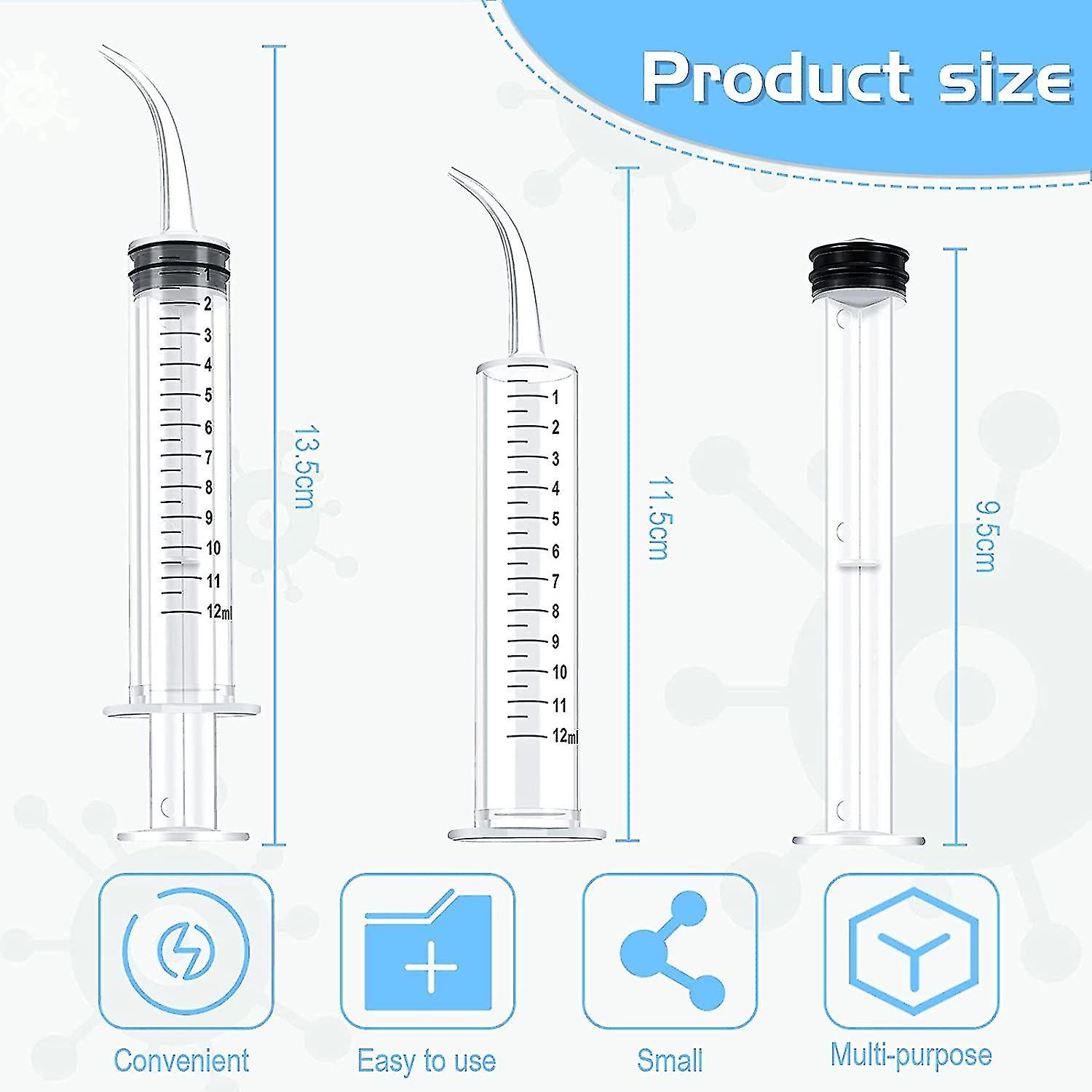 Dental Syringe 12 Ml Dental Irrigation Syringe Disposable Graduated ...