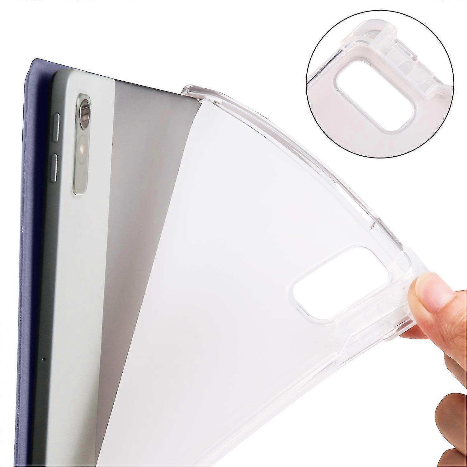 For Lenovo Tab P11 Gen 2 Transparent Pen Tray Tri-Fold Leather Case ...