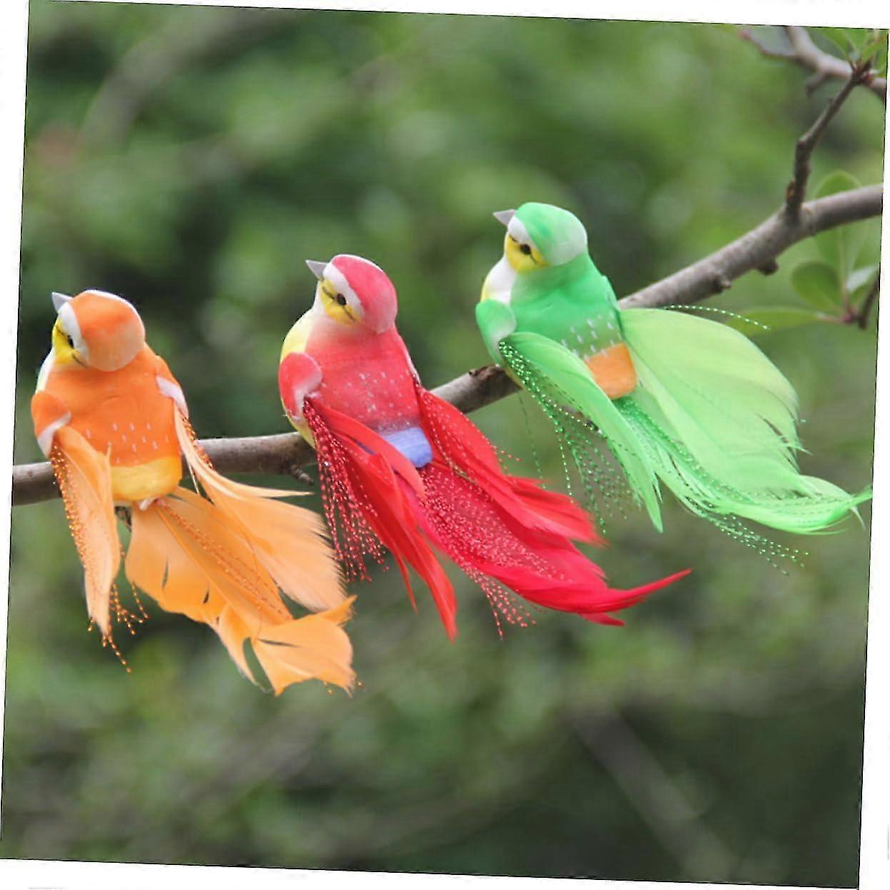 12pcs Simulation Feathered Birds with Clip - Wedding Decorative ...