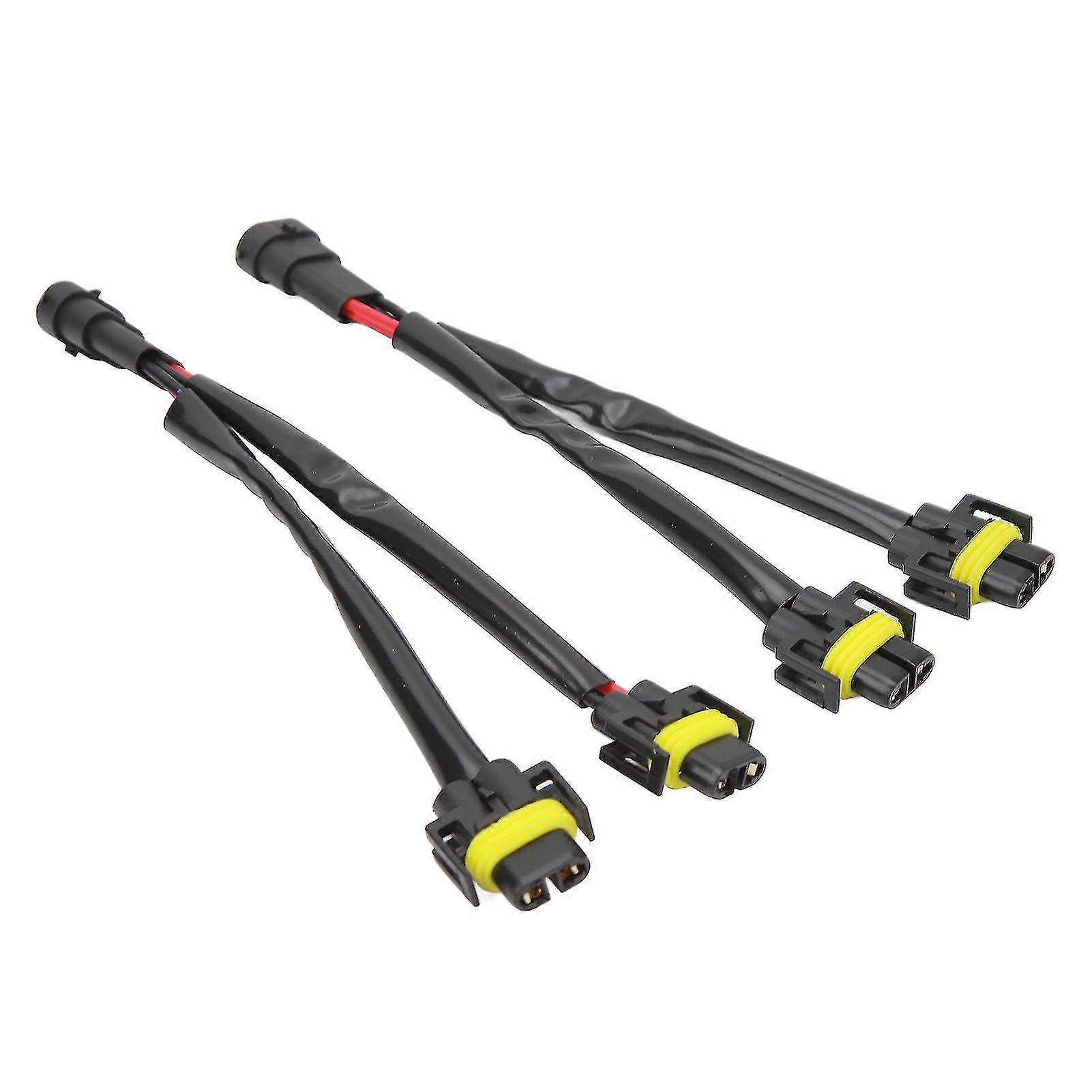 For 2024 2 Pcs H11 H8 H9 Extension Wiring Harness - Male to Female 2 Way Headlight Splitter Wire ...