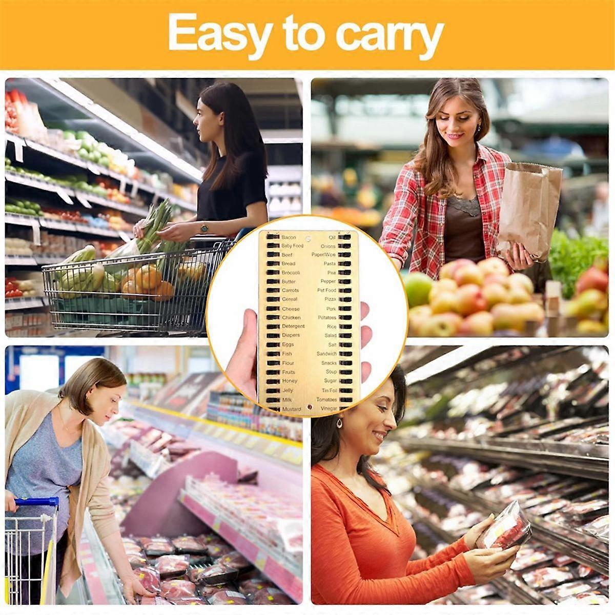 Metal Grocery List,Reusable Shopping List,Metal Sliding Shopping List ...