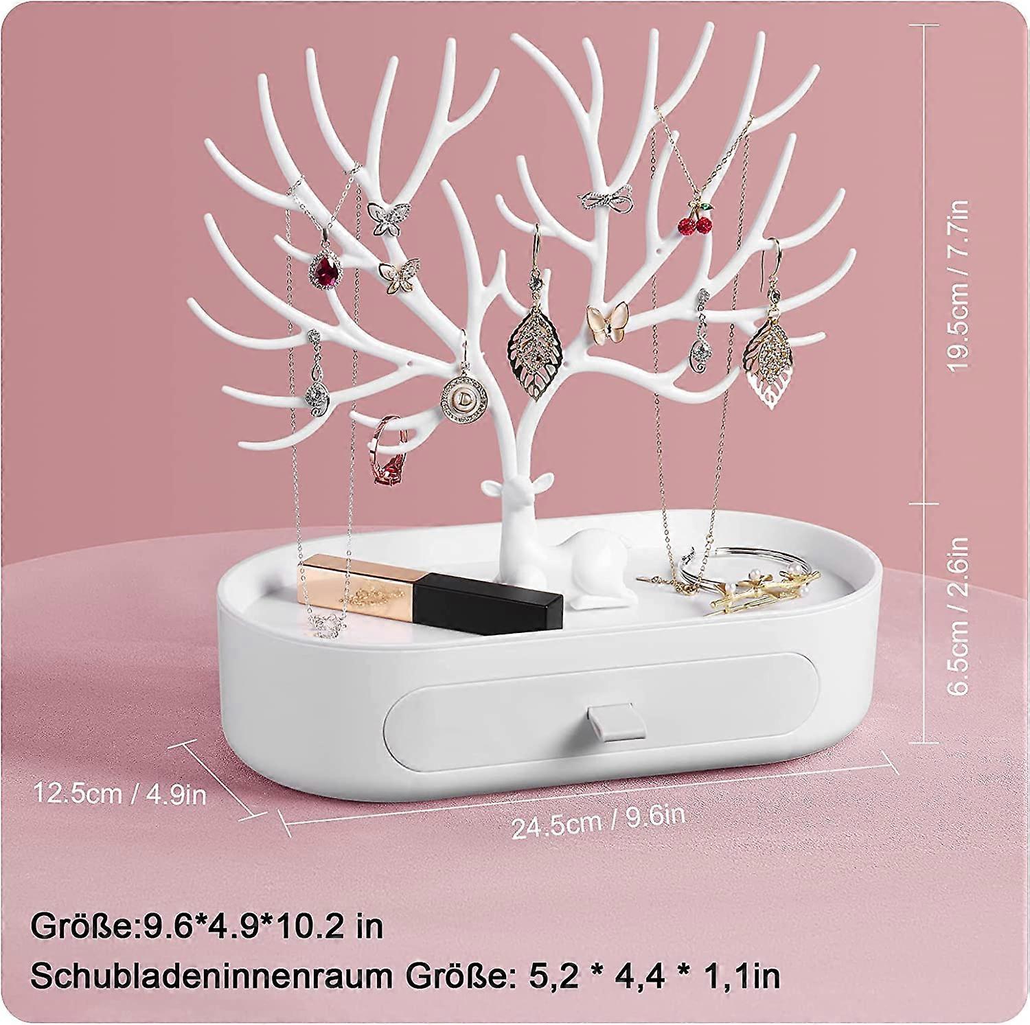 Tree Jewelry Display Stand, Plastic Jewelry Tree Stand With Drawer ...