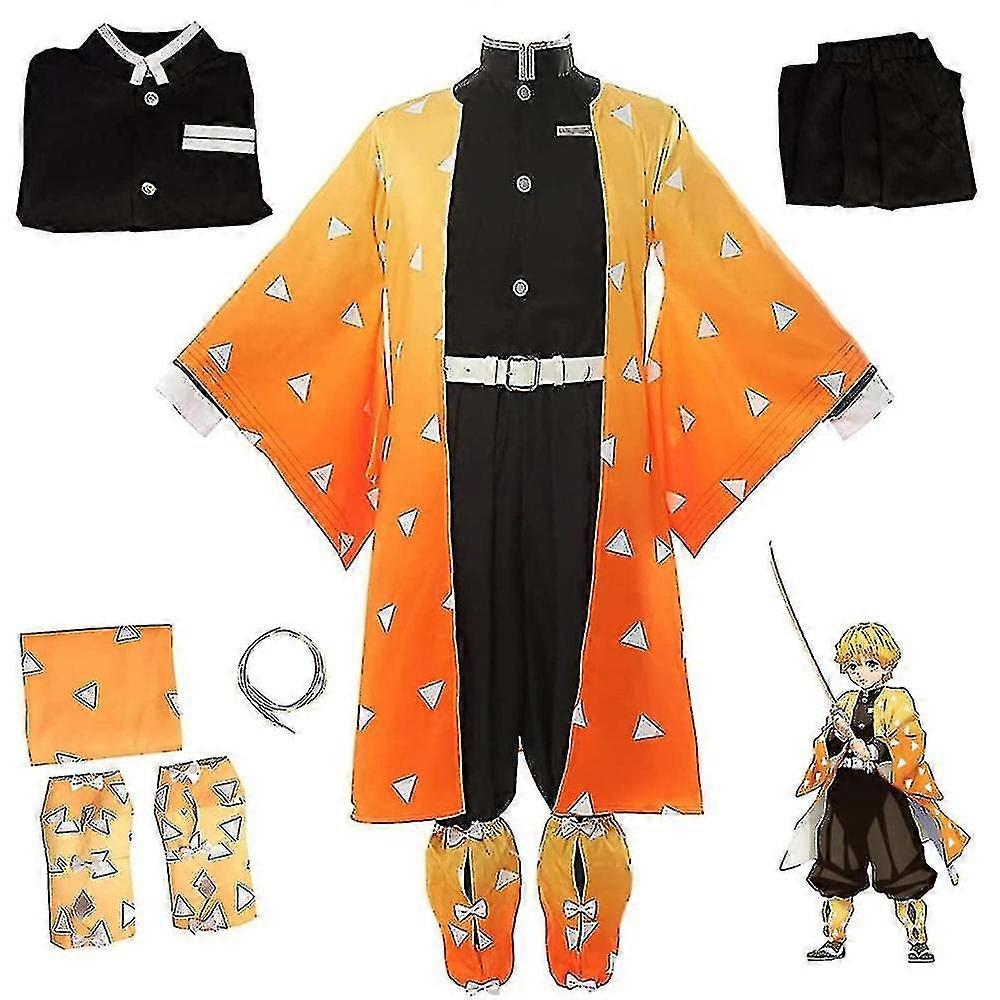 Demon Slayer Agatsuma Zenitsu Costume Kimono Uniform Outfits Halloween ...
