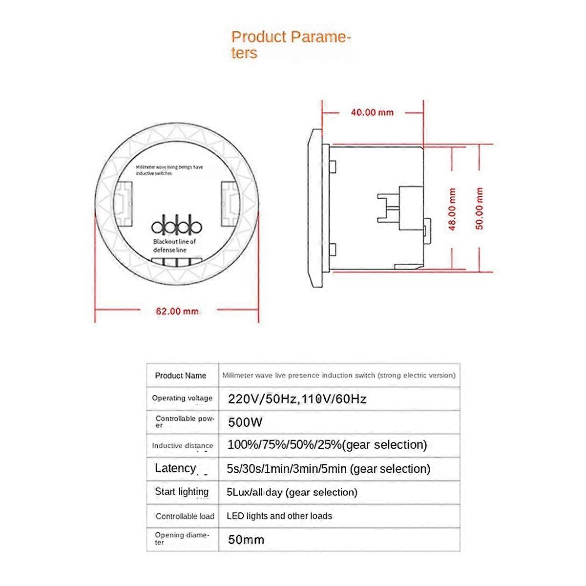 Human Presence Sensor 24GHz Millimeter Wave Radar Embedded Respiratory ...