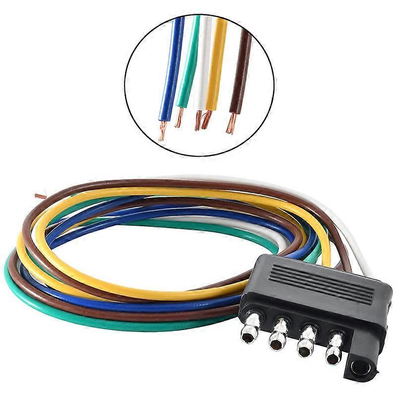 5 Way Flat Trailer Wiring Harness Plug with 36 Inch Wire Lead Trailer ...