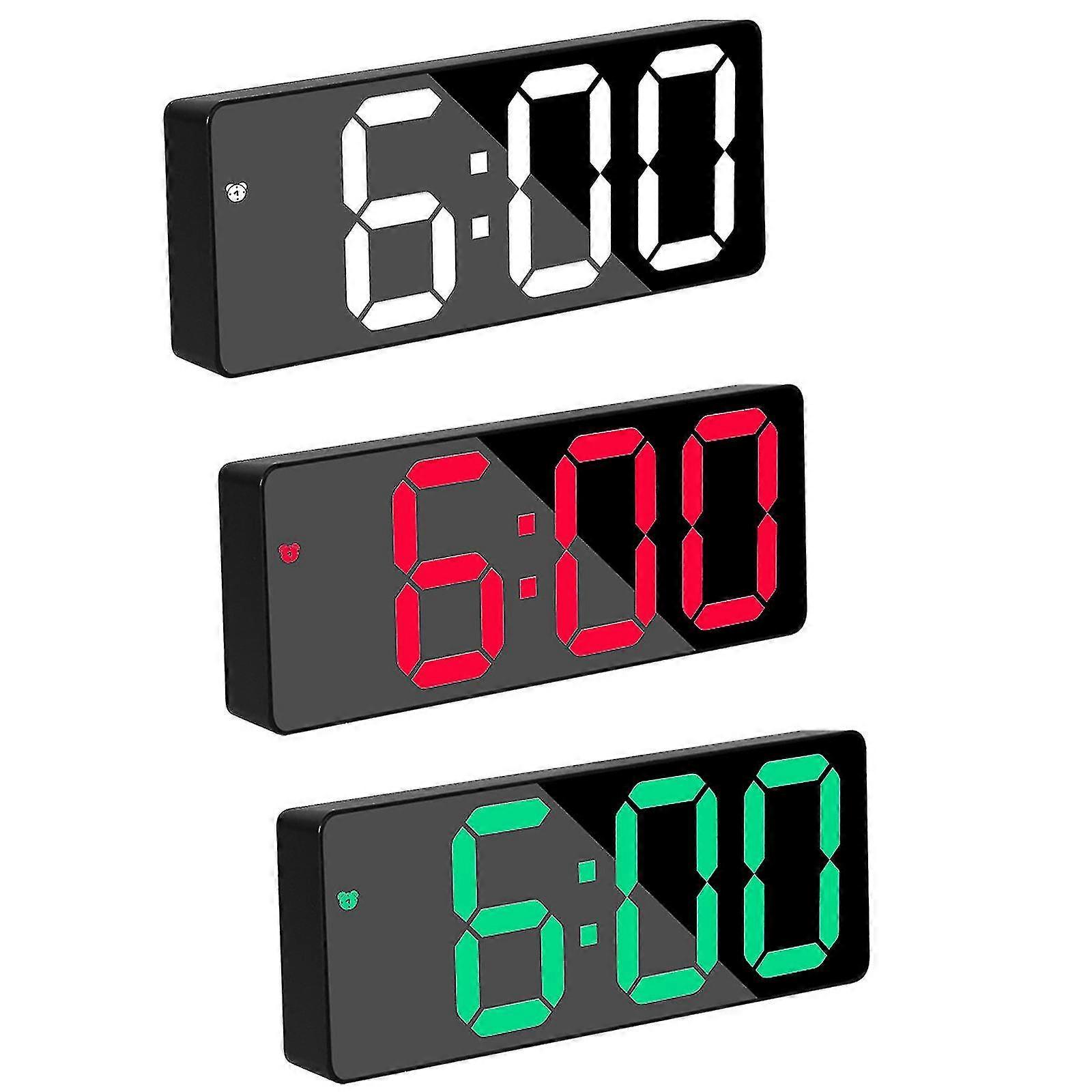Digital Dual Alarm Clock For Bedroom, Large Display Bedside Clock For ...