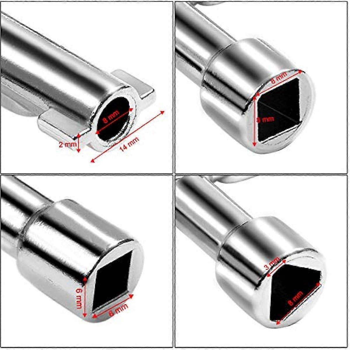 URATOT 7-in-1 Radiator Keys Metal Square Opening Keys Meter Box ...