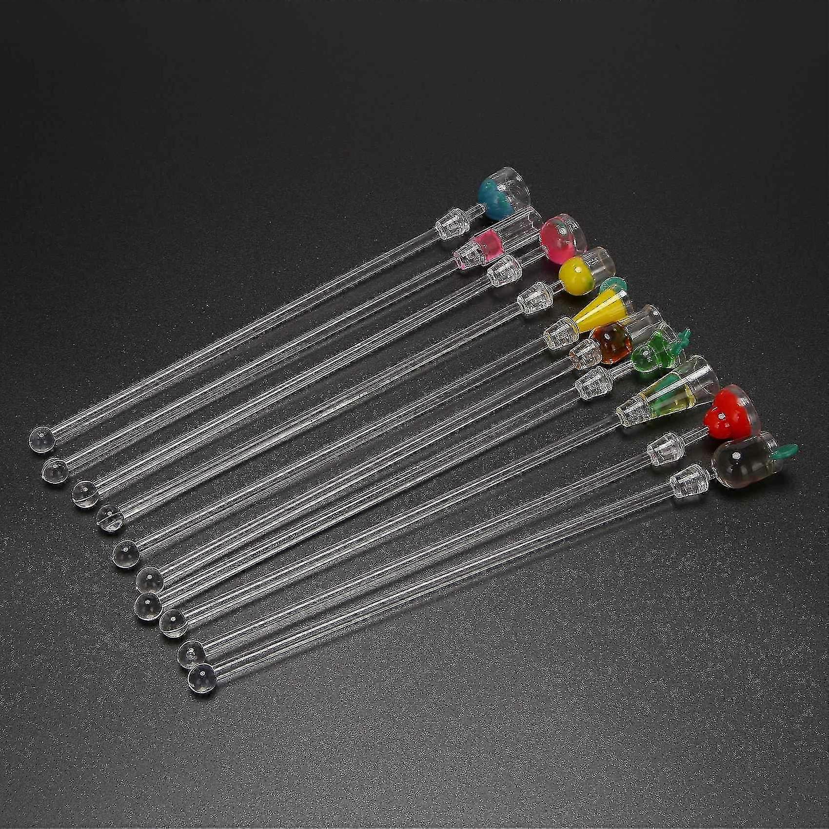 10pcs Cocktail Stirrer Drink Mixing Stick Set Acrylic Cocktail Mixer ...