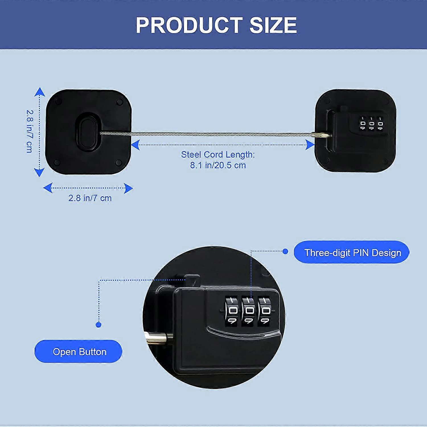 2 Pcs Fridge Lock with Code, Child Fridge Safety with Adhesive, Child ...