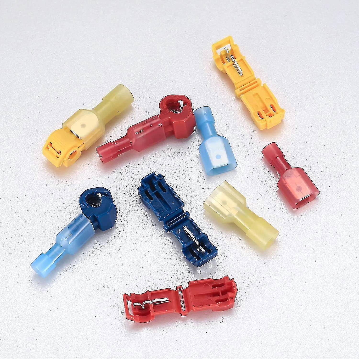 120 Pieces Electrical Lugs Crimp Kit (60 T-tap Tap Connector, 60 Flat ...