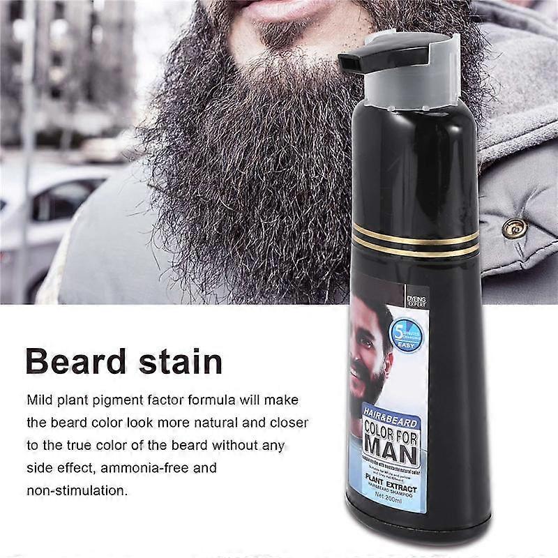 Permanent Beard Dye Shampoo for Men Beard Dying Removal White Grey ...