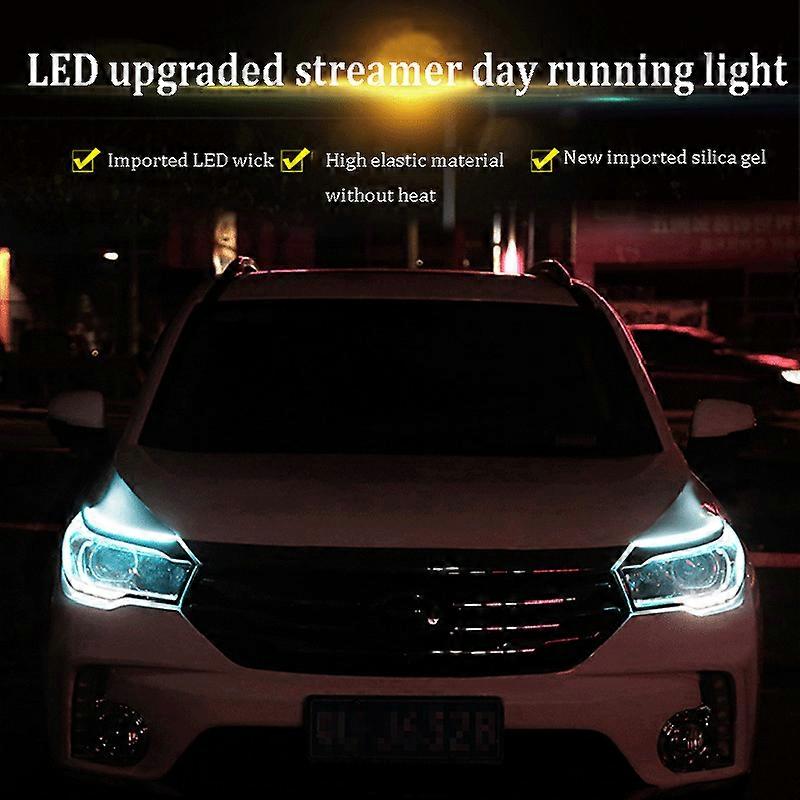 2Pcs RGB Flowing DRL LED Strip Turn Signal Lamp APP Remote RGB Flexible ...
