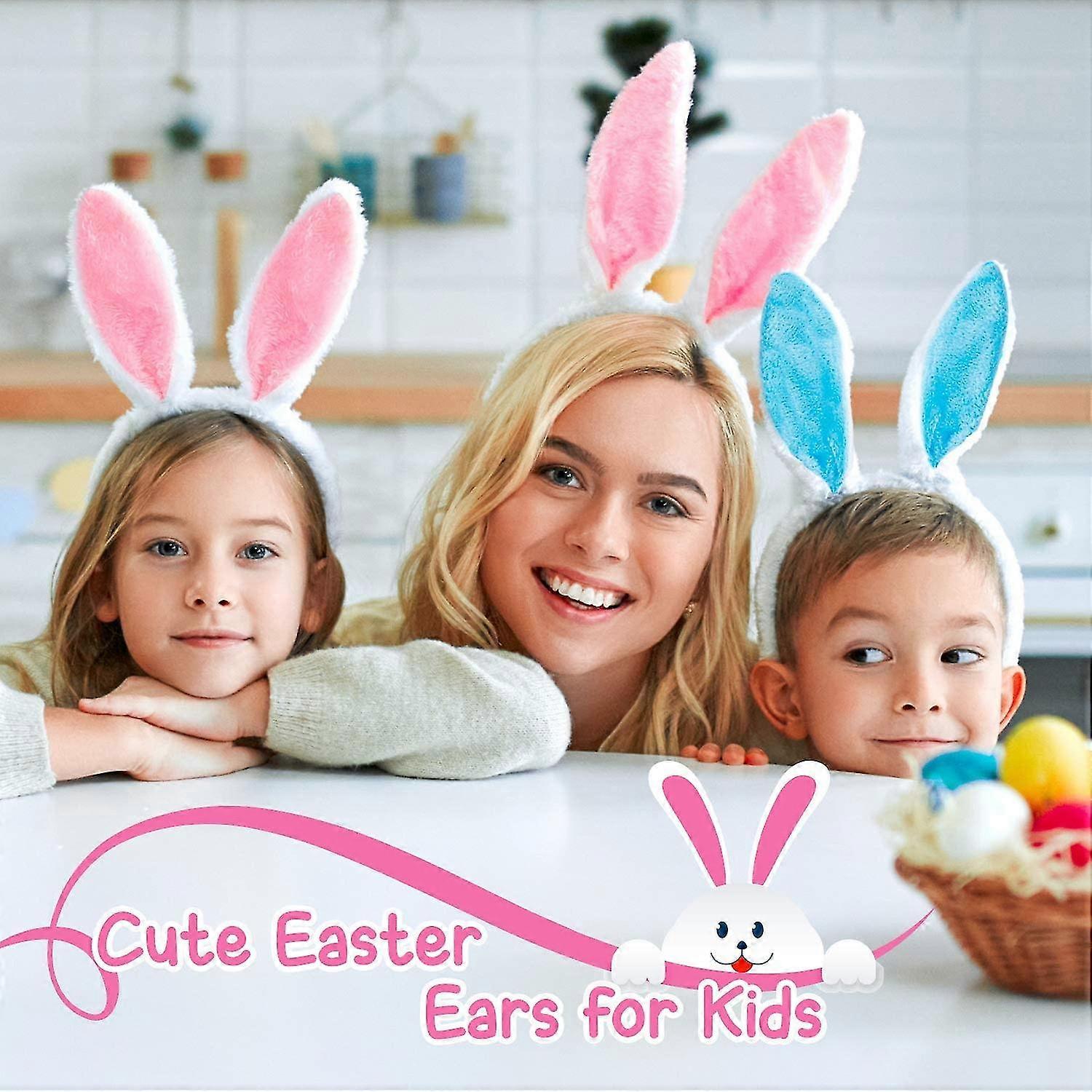 Plush Bunny Ear Headbands 12 Pieces Easter Bunny Ear Headbands-MXBC ...