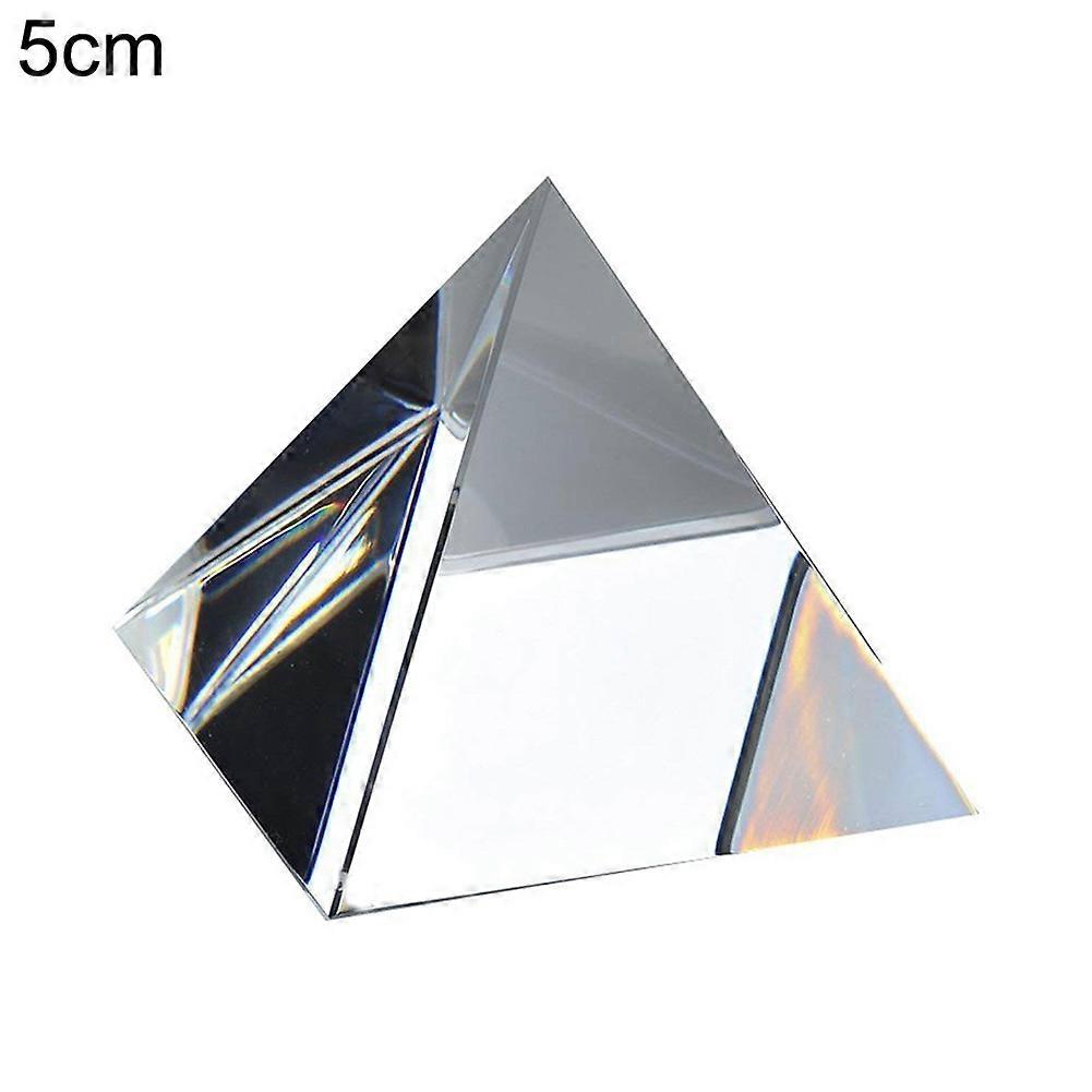 5/6/7/8cm Clear Glass Faux Crystal Pyramid Prism Crafts Home Office ...
