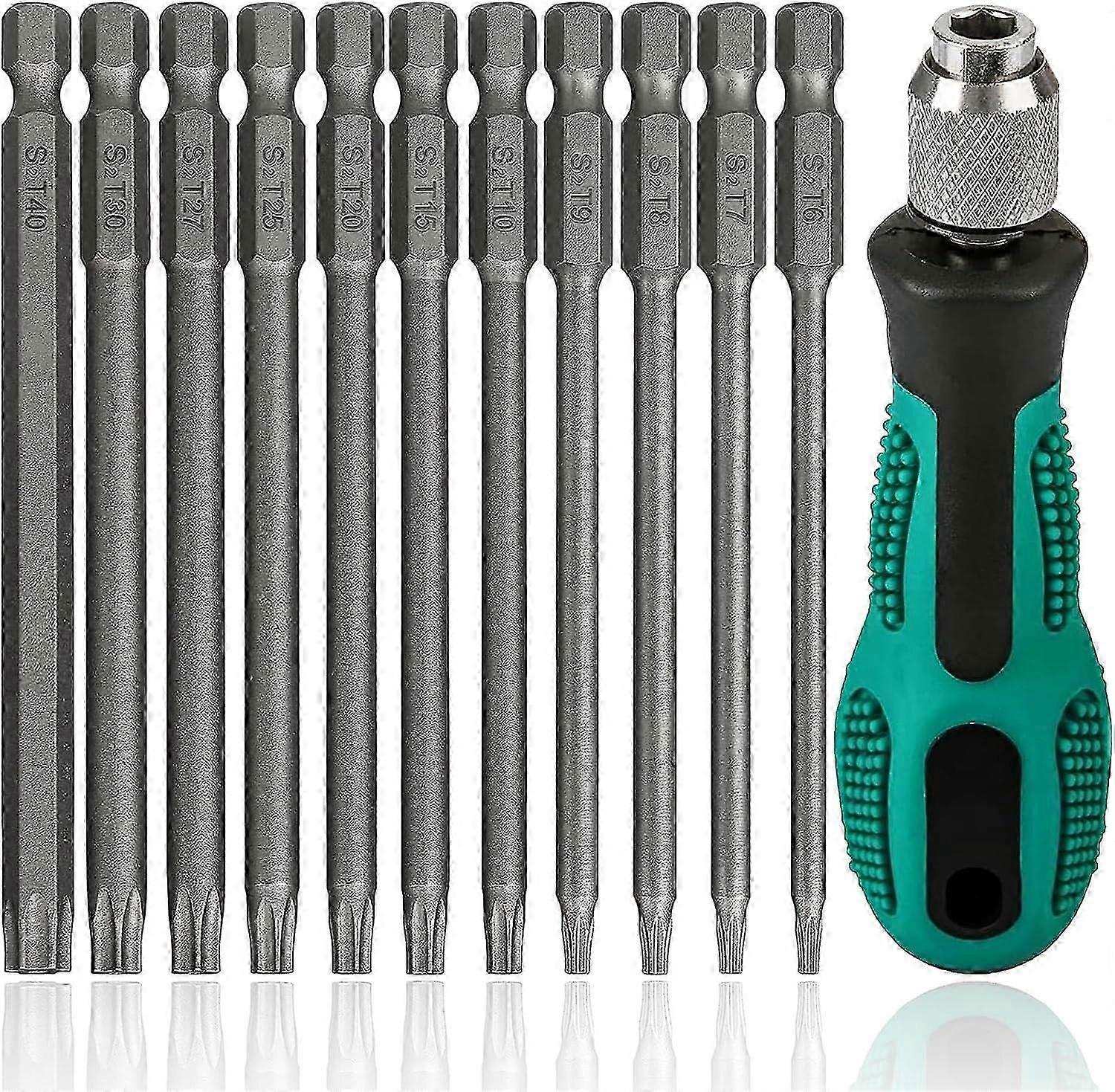 Set of 12 Torx Screwdrivers T6-T40, Long Screwdriver 120mm Magnetic ...
