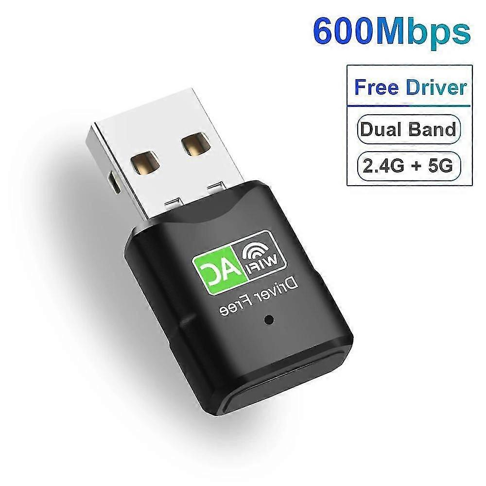 600Mbps USB WiFi Adapter Dual Band 2.4G 5Ghz 802.11AC Wireless Network Card Free Driver USB WI ...