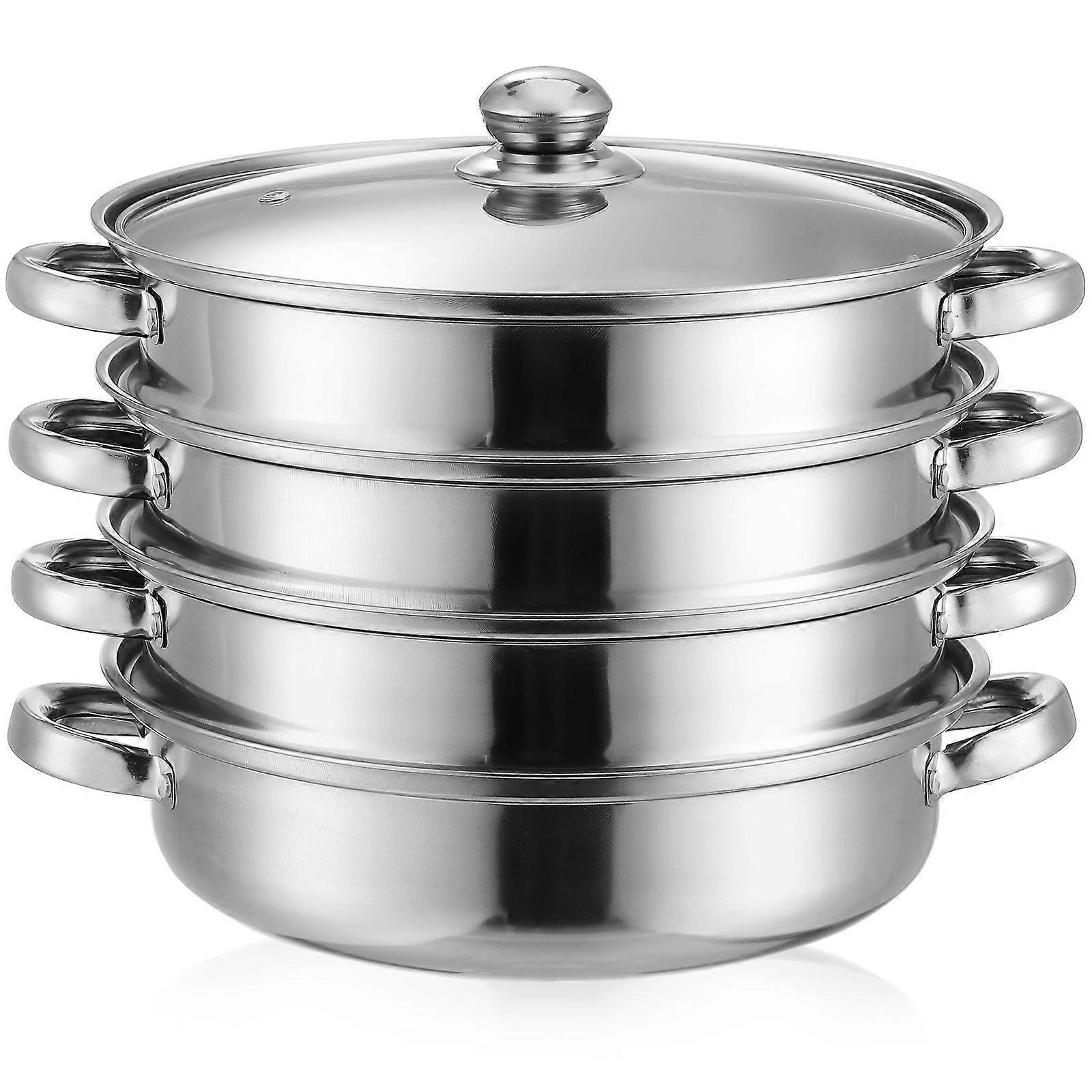 Steel Stockpot Dumpling Steamer Pot Large Cooking Steam Pot Home ...