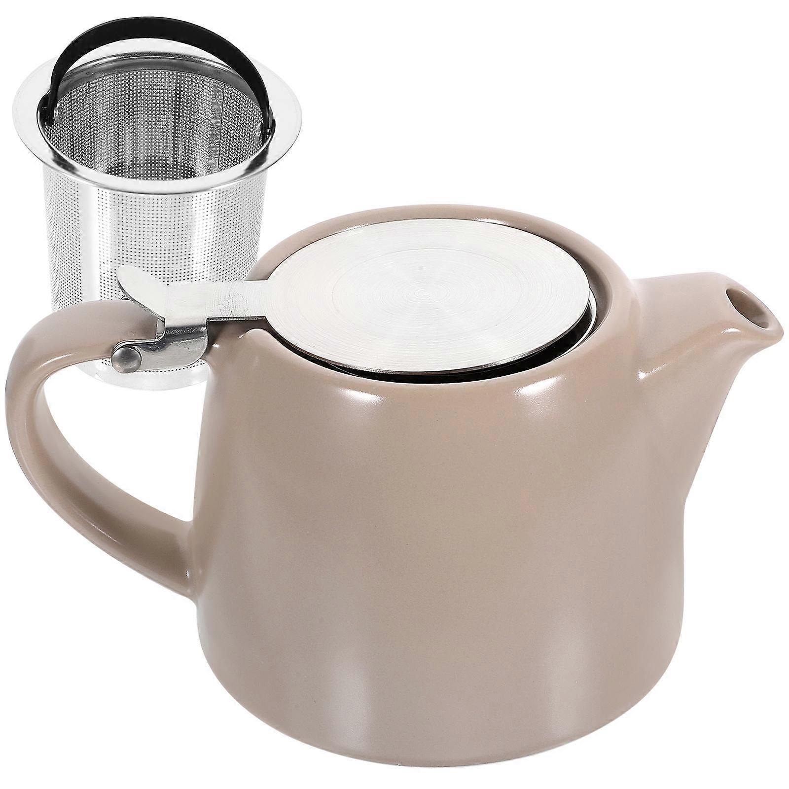 Ceramic Tea Pot Strainer Teapot For Individual Users Grey Cold ...