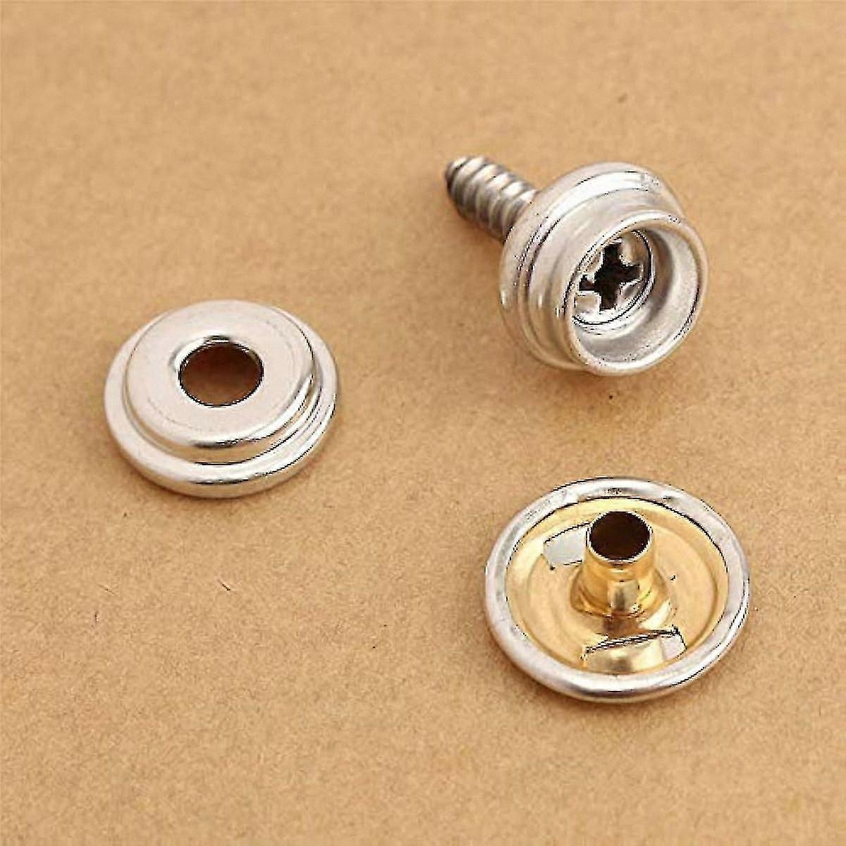 50-Pack Screw-On Push Buttons Stainless Steel Snaps for Tarp Tent Boat ...