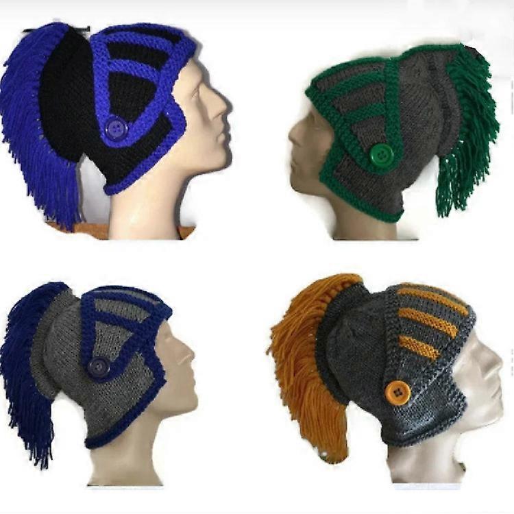 Spartan Helmet Knight Crochet Hat Knitted Hat Ski Funny Face Cover Warm ...