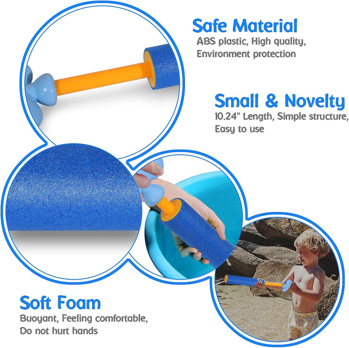 Sponge Water Gun, 6 Pack 30ft Long Range Water Gun, Light And Soft ...