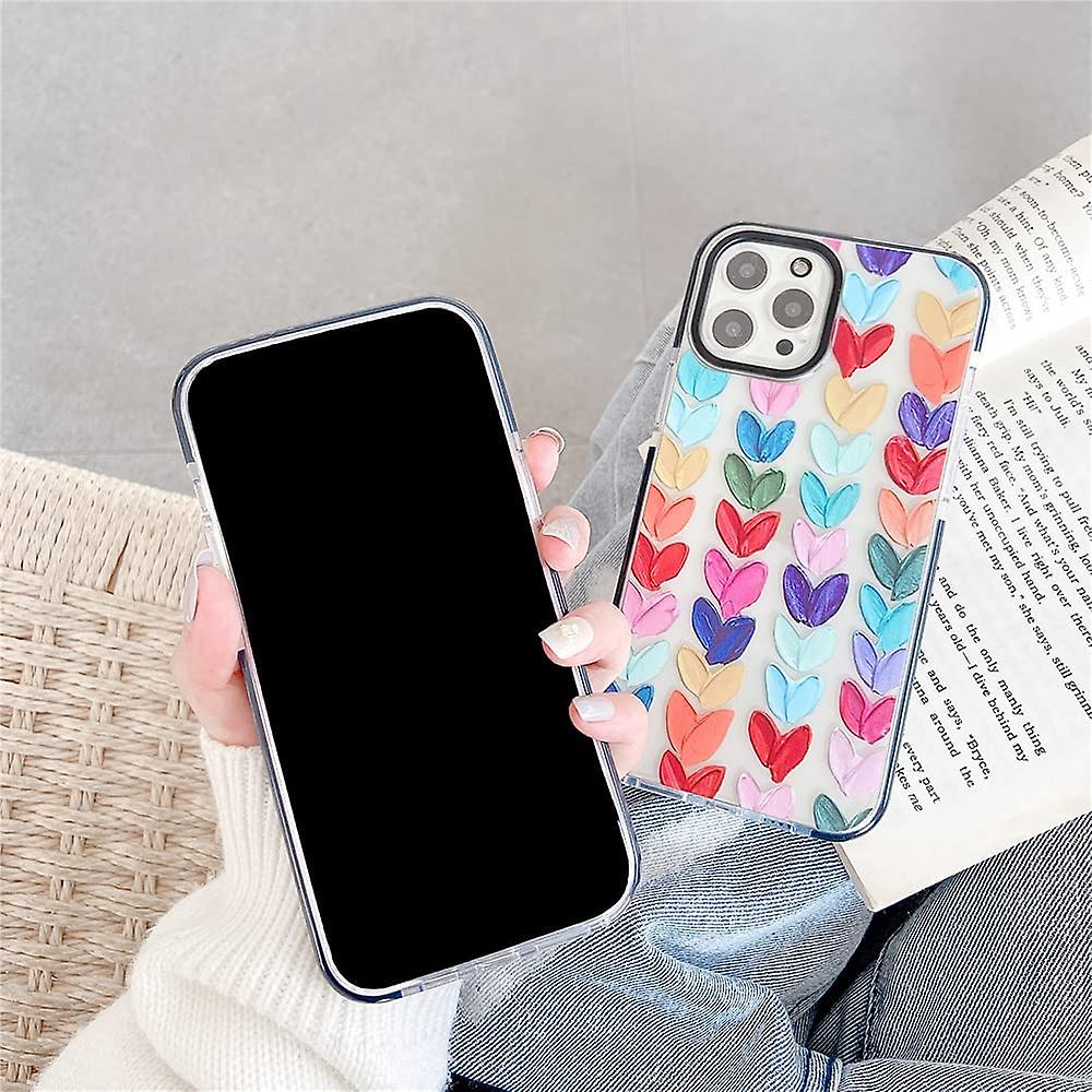 Color Mix Drawing Loving Heart Clear Case For Apple Iphone 12 Pro Max ...