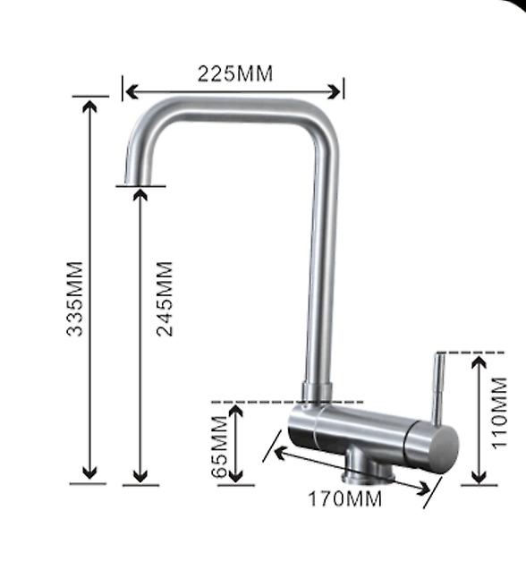 720° Swivel Folding Kitchen Mixer Tap, 304 Stainless Steel Hot and Cold ...
