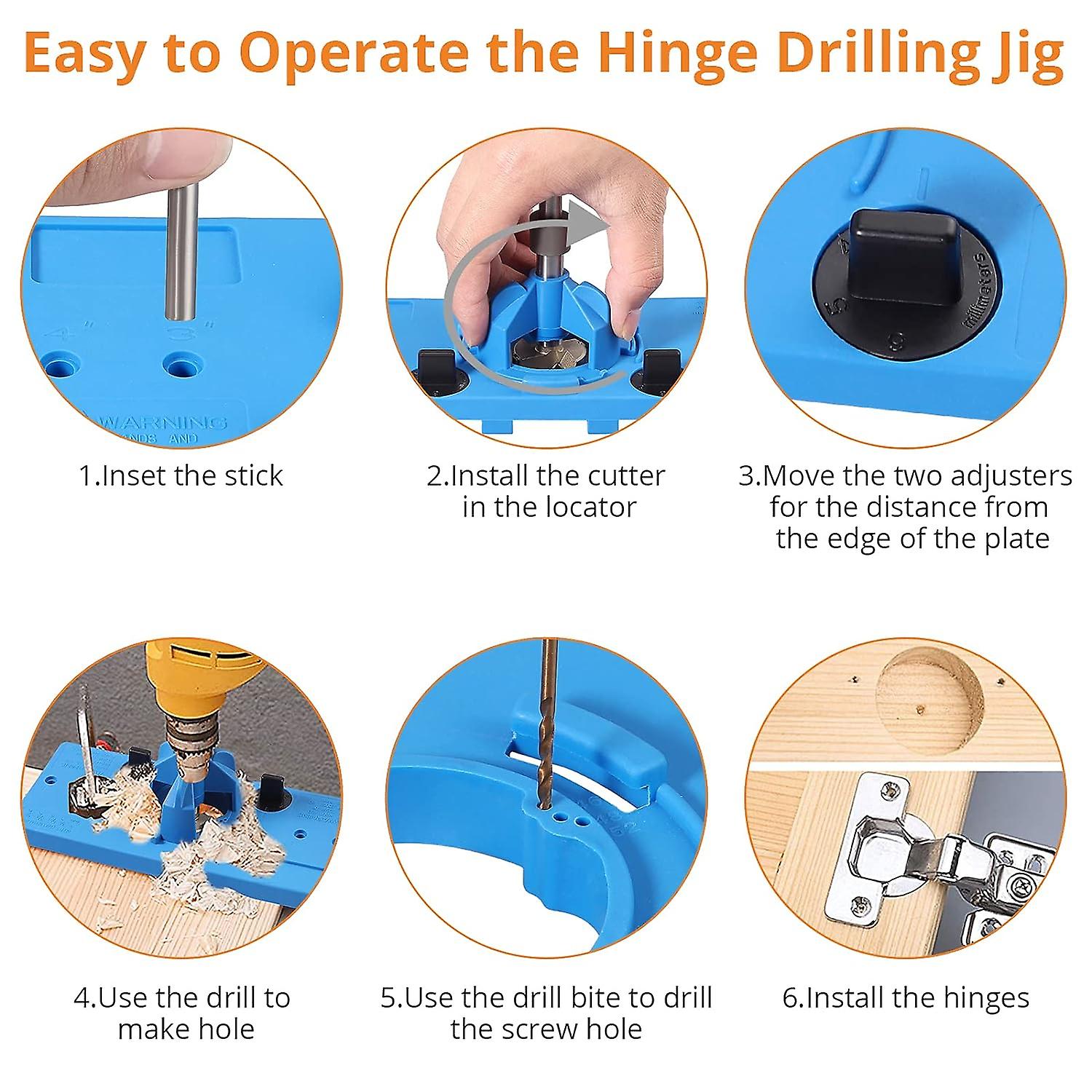 Invisible Hinge Drilling Jig 35mm Hinge Hole Jig Hinge Drilling Guide ...